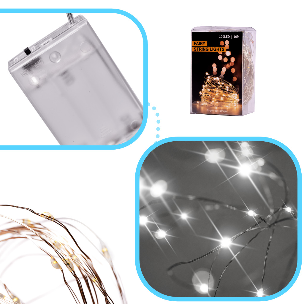 LED tuled 10 meetrit 100 LED külm valgus siseruumides kasutamiseks ...